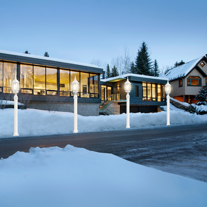 Charlton Home® Benna 1-Light 18.9" H Hardwired Transparent Pier Mount Light | Wayfair